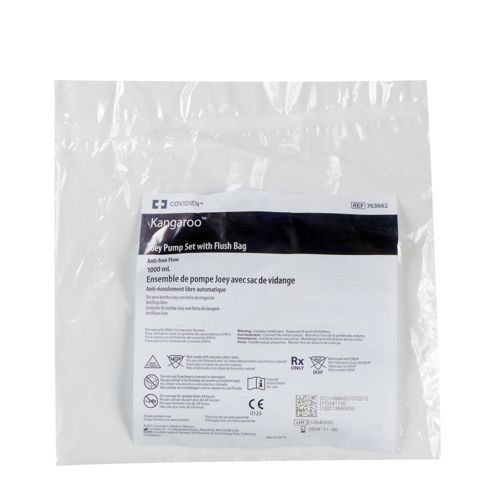 Kangaroo Joey Feeding Pump Set with 1000mL Flush Bag, Anti-Free Flow ...