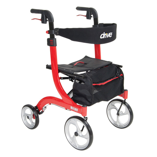 Nitro Euro Style Rollator Rolling Walker, Red – Resp NYC